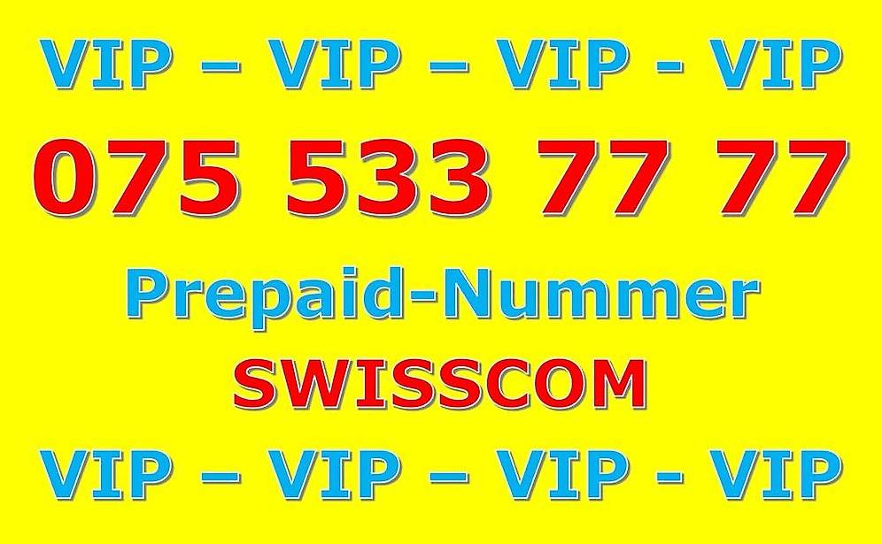 Natelnummer VIP 075 533 77 77 (PREPAID) im Kanton Bern - tutti.ch