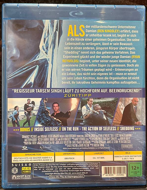 Blu-Ray DVD Selfless im Kanton Zürich - tutti.ch