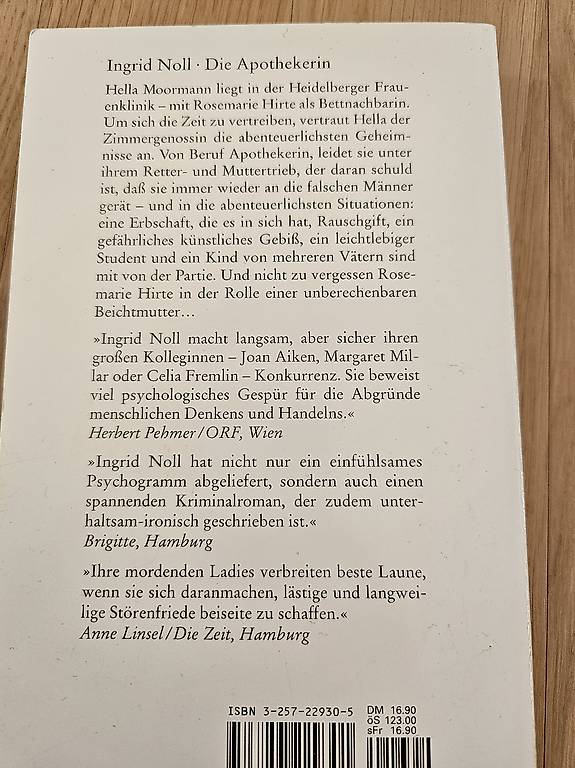 Buch die Apothekerin von Ingrid Noll im Kanton Aargau - tutti.ch