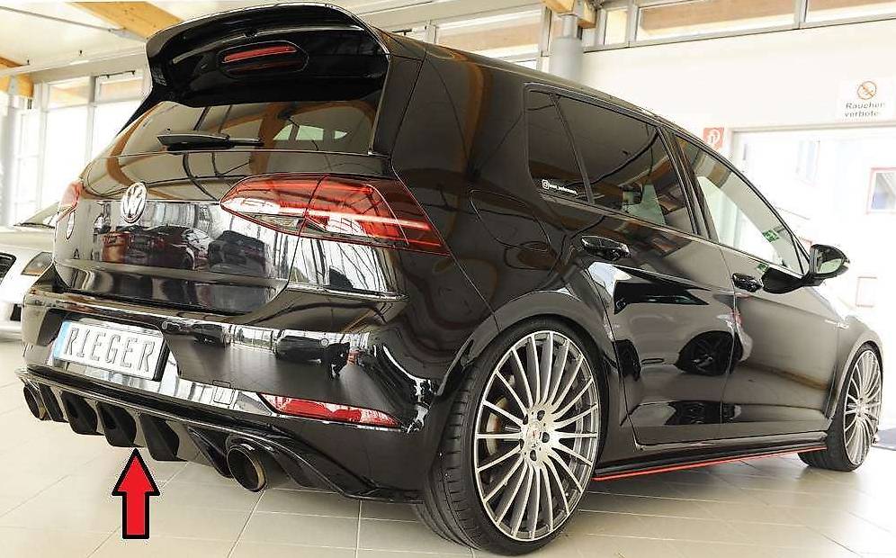 Diffuseur Arrière Noir Brillant Rieger Vw Golf 7 Gti Facelif Canton