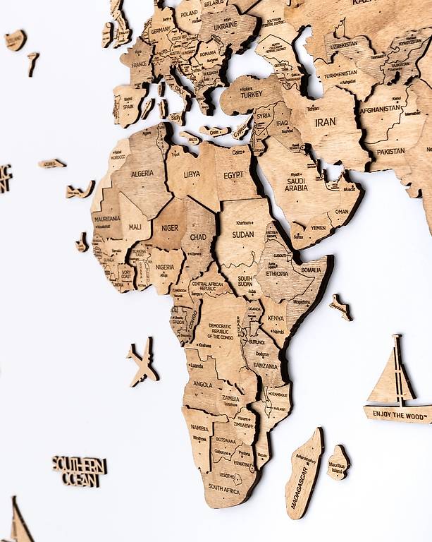 3D Holz Weltkarte 100x60cm - Exklusives Wanddeko aus Holz! im Kanton Bern - tutti.ch