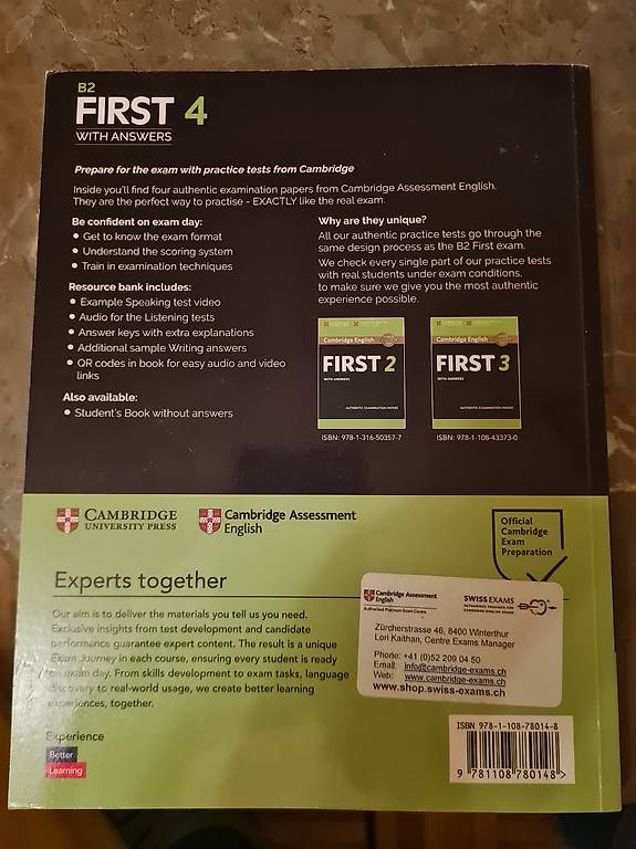 FIRST CERIFICATE Cambridge English First 4 Student's Book im Kanton Aargau - tutti.ch