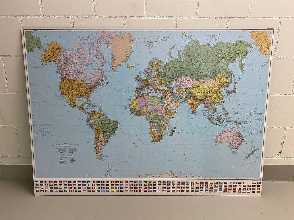 Weltkarte Poster gross mit Aufhängung Canton Zurich - tutti.ch