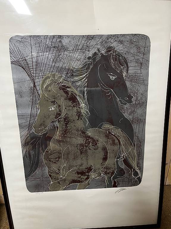 Originallitho Hans Erni, Pferde Canton Zurich - tutti.ch