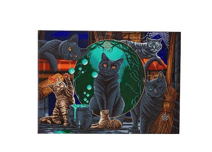 Crystal Art Kit "Magical Cats, 90 x 65 cm, mit Rahmen im Kanton St. Gallen - tutti.ch