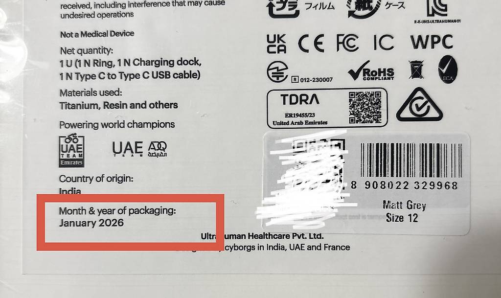 Ultrahuman Ring AIR Matt Grey Grösse 12 im Kanton Solothurn - tutti.ch