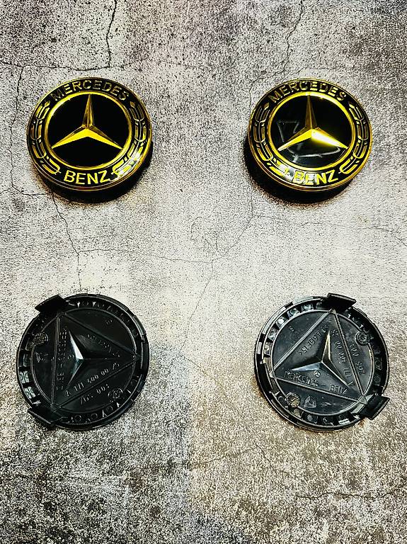 Mercedes 75mm Nabendeckel Radnaben Felgendeckel Gold/Schwarz im Kanton ...