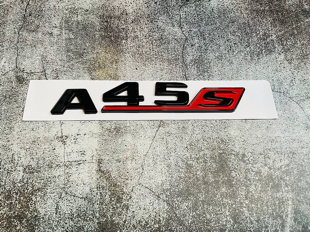 Mercedes AMG A45 S Emblem Schriftzug Logo Neu Schwarz/rot Canton ...