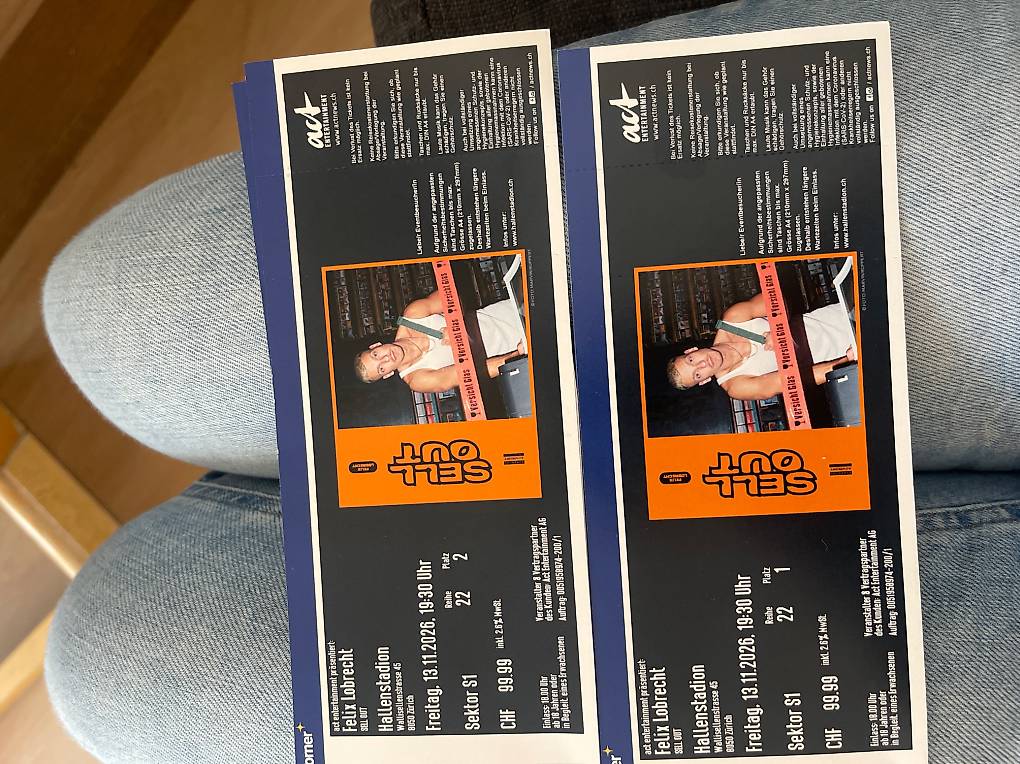 3x Ticket Felix Lobrecht Zürich 13.11.2026 im Kanton Zürich - tutti.ch