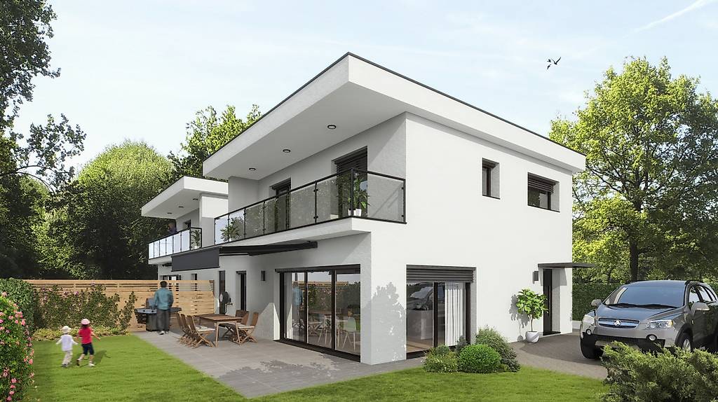 Villa jumelle proche du lac et de la gare à Cheyres im Kanton Freiburg ...