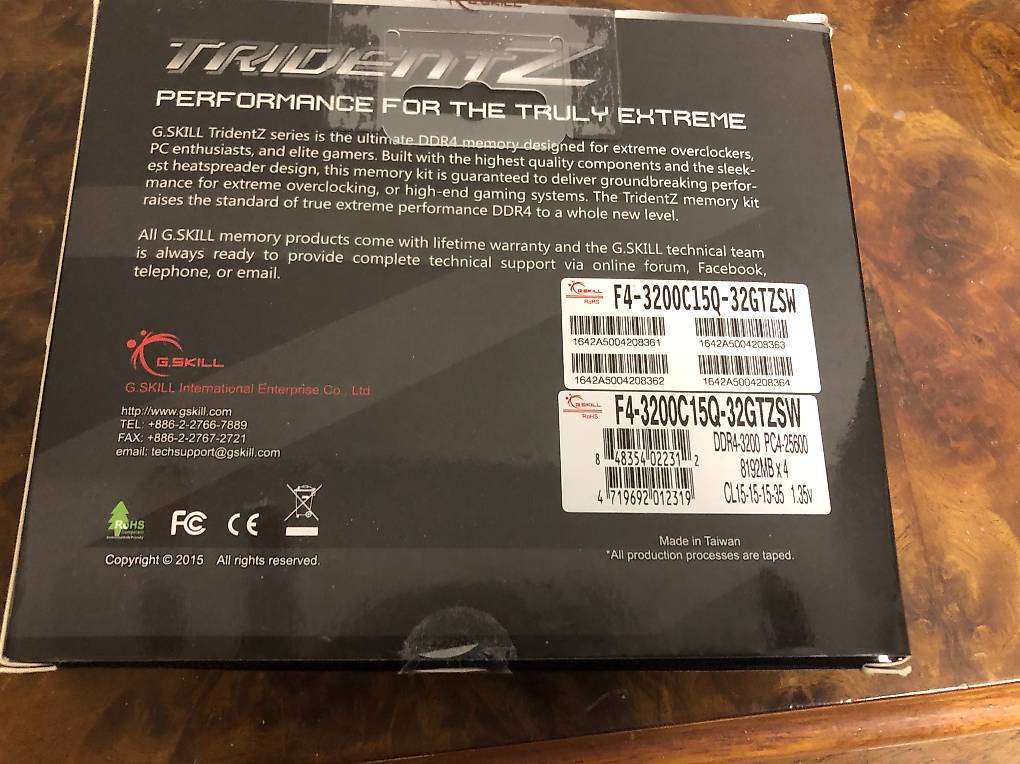 Rampage VI Apex X299 Mainboard + 32gb Trident Z DDR4 RAM im Kanton ...