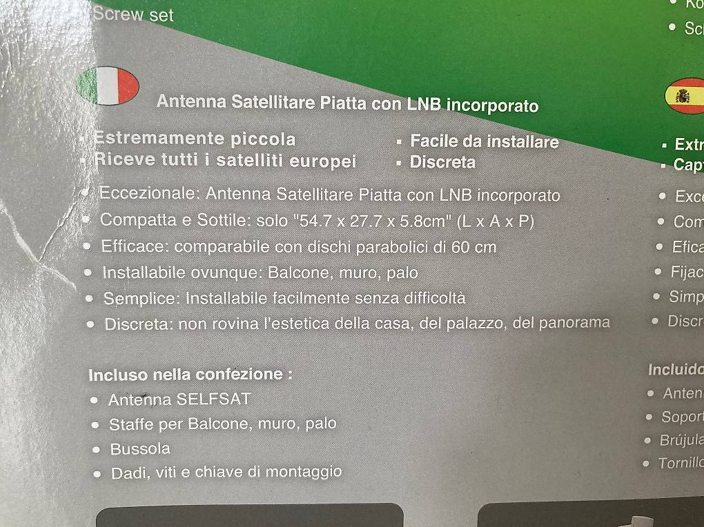 Vendo antenna parabolica piatta (ok per Sky) im Kanton Tessin - tutti.ch