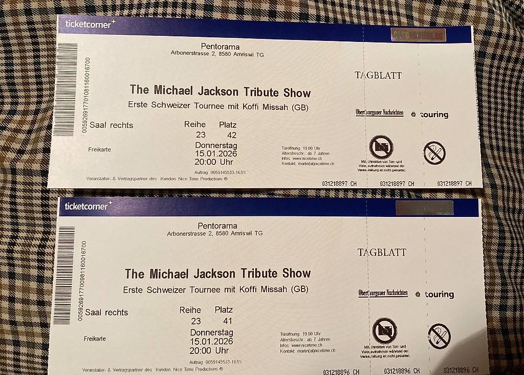 Donnerstag 15.1.26 Michael Jackson Pentorama Amriswil im Kanton St ...