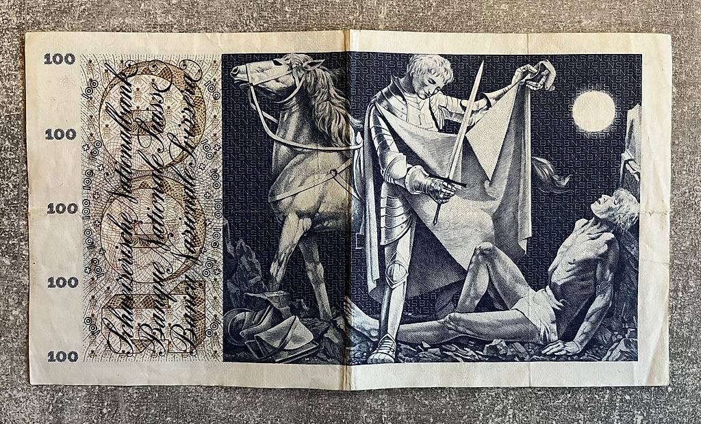 Schweizer Banknote Fr. 100.00 (5. Banknotenserie 1956-1980) Cantone ...