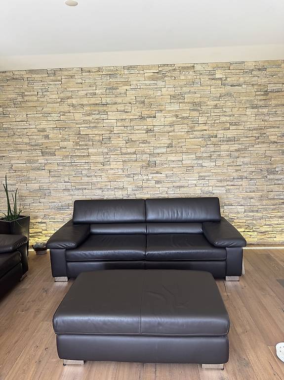 Ewald Schillig Ledersofa 3-teilig (2 Sofas + Hocker) im Kanton St ...