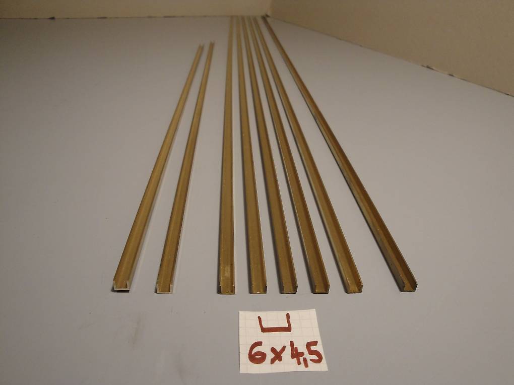 Messing U-Profile 6 x 4.5 in diversen Längen, ungl.schenklig im Kanton ...