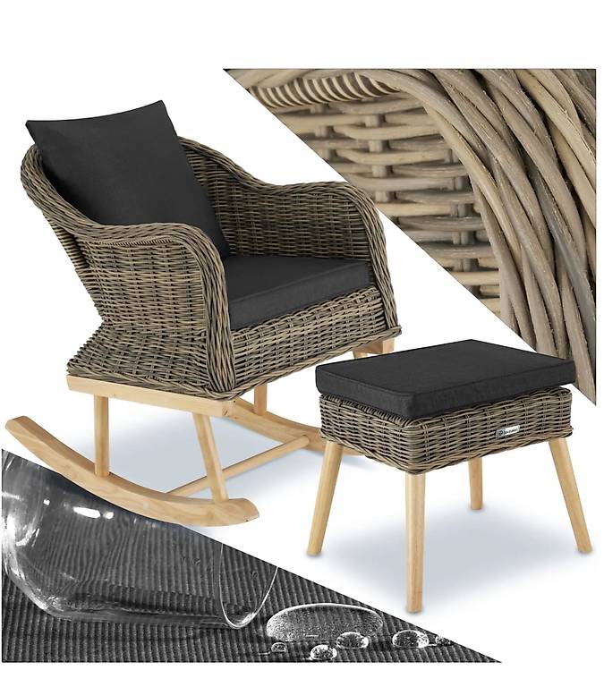 Rattan Schaukelstuhl Rovigo mit Fussbank Vibo natur im Kanton St ...