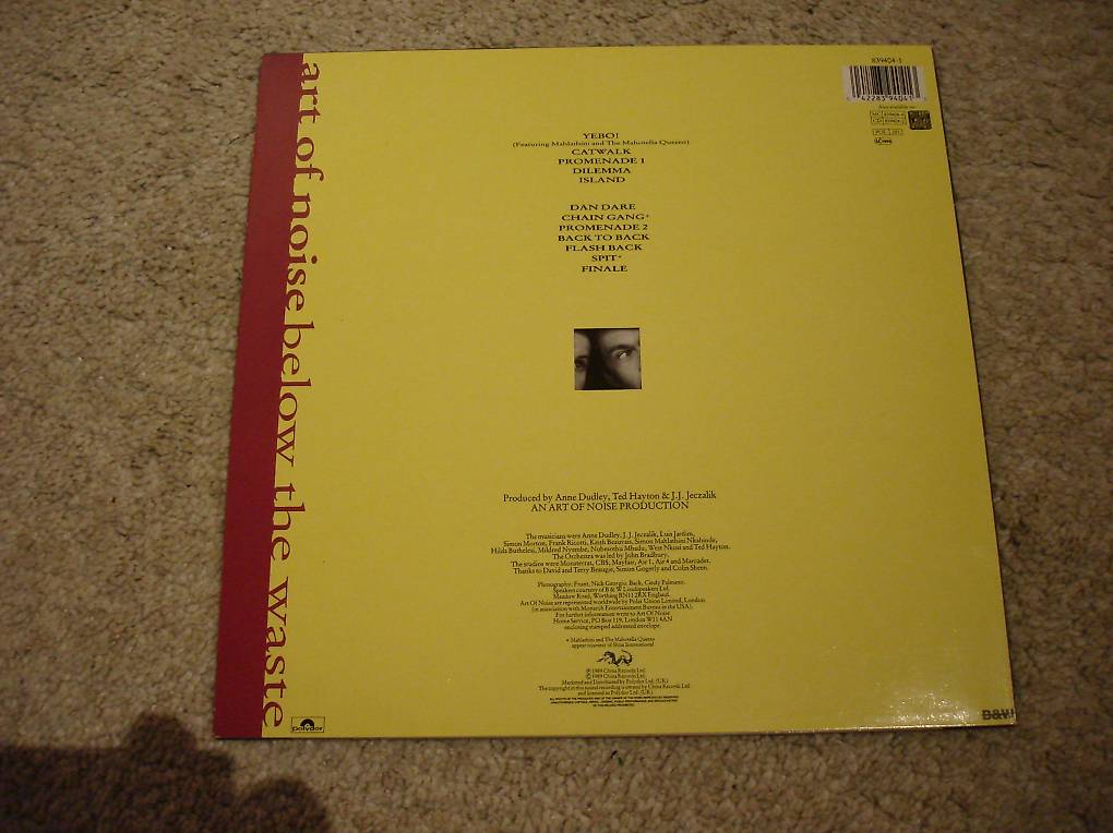 ART OF NOISE LP "BELOW THE WASTE" 1989 im Kanton Zürich - tutti.ch