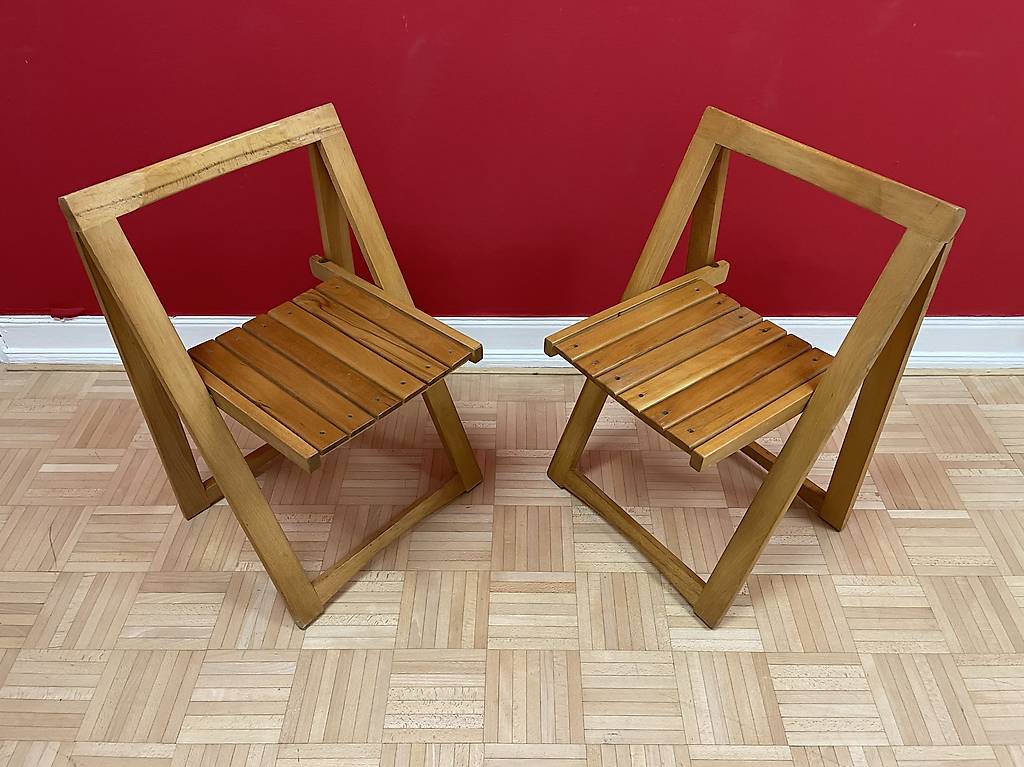 3x Aldo Jacober Holz Stuhl Klappstuhl vintage Holzstuhl im Kanton ...