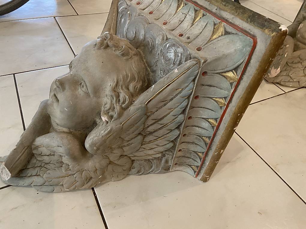 Antike Wandkonsole mit Engel aus Gips Canton Zurich - tutti.ch