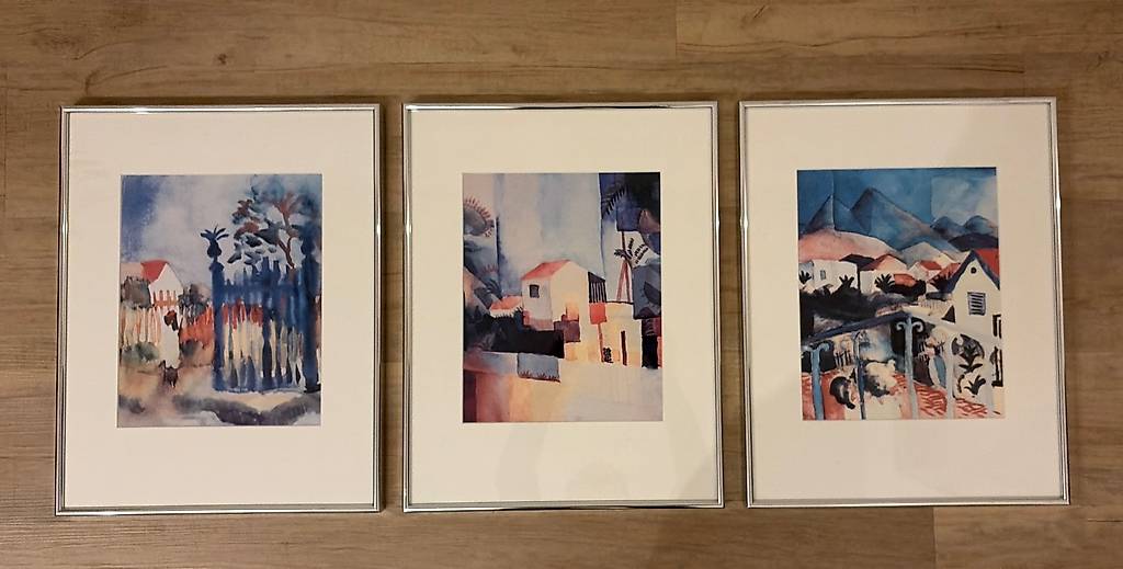 August Macke - Set aus 3 Bildern (Bild inkl. Rahmen) im Kanton Zürich ...