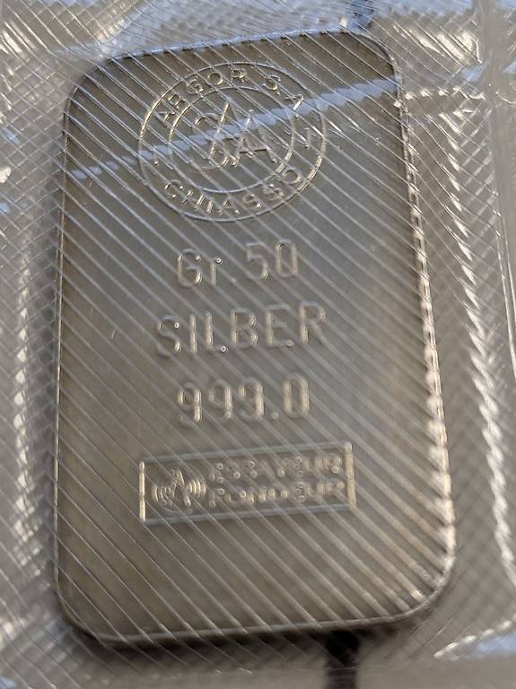 50 Gramm Silber Barren Silberbarren Argor Canton Saint-Gall - tutti.ch