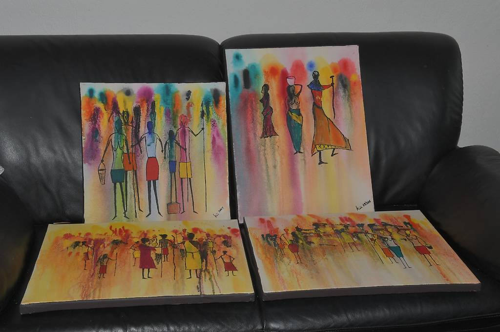 4 farbenfrohe Bilder auf Leinwand im Ethnolook im Kanton Zürich - tutti.ch