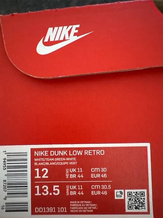 Nike Dunk Low Retro Green White Gr.46 Top Zustand ? im Kanton Luzern ...