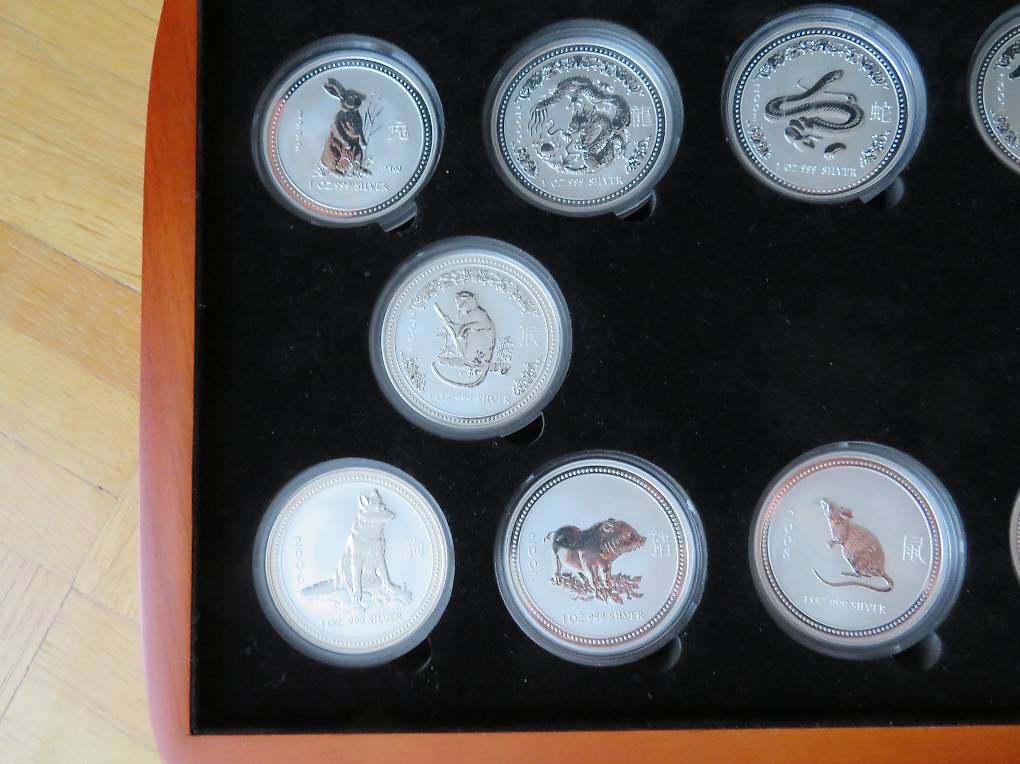 Münzen Lunar 1 Serie 12 x1 Oz Silber, Lunar I, Komplett-Set im Kanton ...