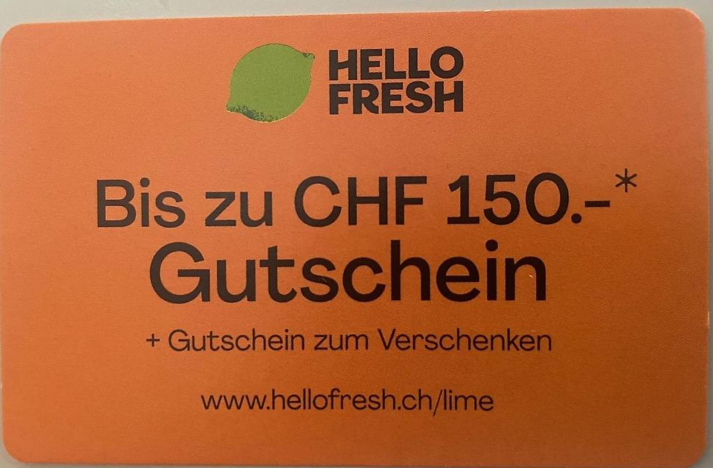 Hello Fresh - Gutschein bis zu CHF 150.00 Canton Basel-Landschaft - tutti.ch