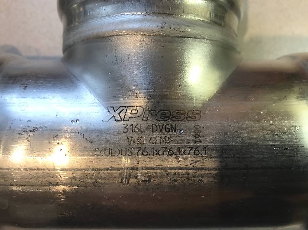 XPress Pressfitting Edelstahl T-Stück 76,1mm im Kanton Basel-Landschaft ...