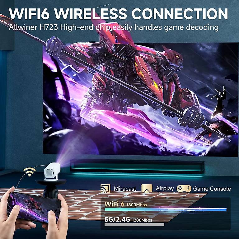 NEUHEIT, starker LED Beamer mit Android 14, Netflix, Disney+ im Kanton ...