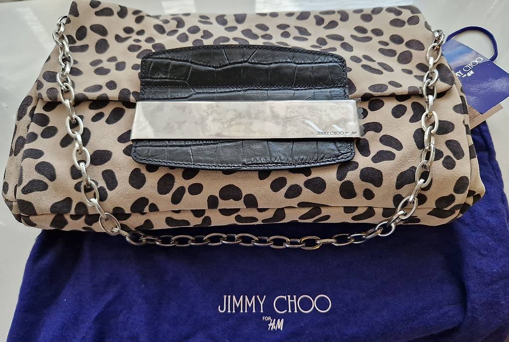 Jimmy Choo for H&M Tasche Bag Clutch Wildleder Leo Design im Kanton ...