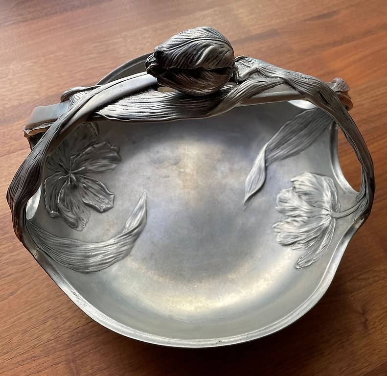 Achille Gamba Antik retro Zinn Schale Korb Obstkorb Deko im Kanton ...