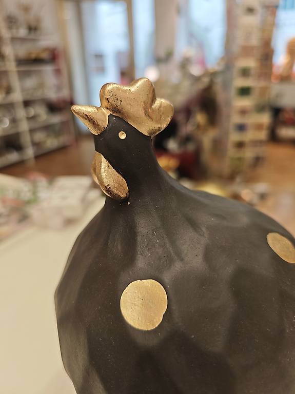 Keramik Henne / Huhn rund in Schwarz / Gold im Kanton Zürich - tutti.ch