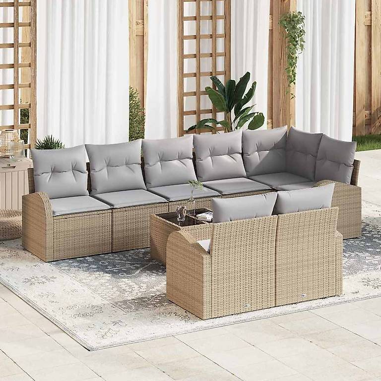 Neu!!! Gartensofa-set Beige und Grau 55 x 55 x 37 cm Poly-Ra im Kanton ...