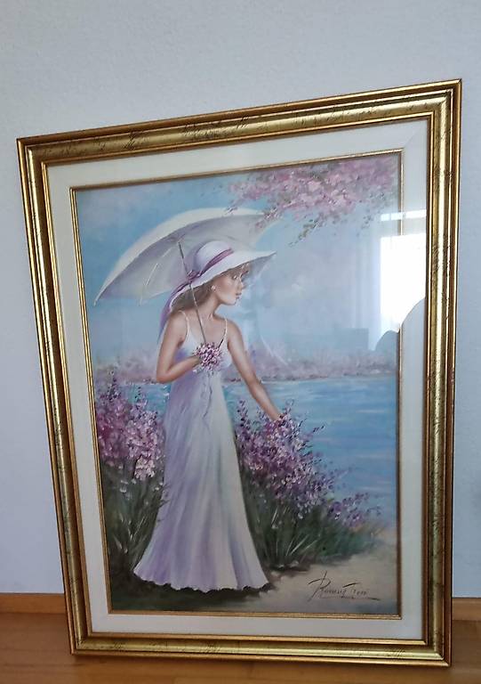 Quadro originale di Rossella Rossi Fanciulla con ombrellino im Kanton ...