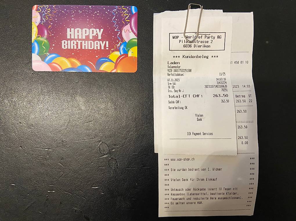 World of Party Gutschein über 263.50 CHF im Kanton Aargau - tutti.ch