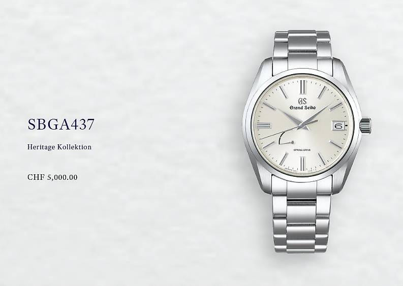 GRAND SEIKO SBGA437 G HERITAGE COLLECTION SPRING DRIVE NEU ! im Kanton ...