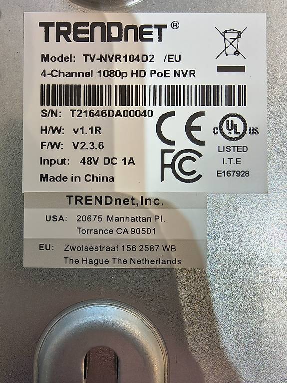 Trendnet 4-Channel HD PoE NVR mit 2TB HDD im Kanton Zürich - tutti.ch