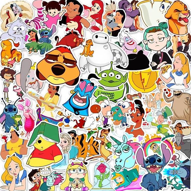 50 Stk. Sticker Aufkleber - Disney Mix Cartoon Anime im Kanton St ...