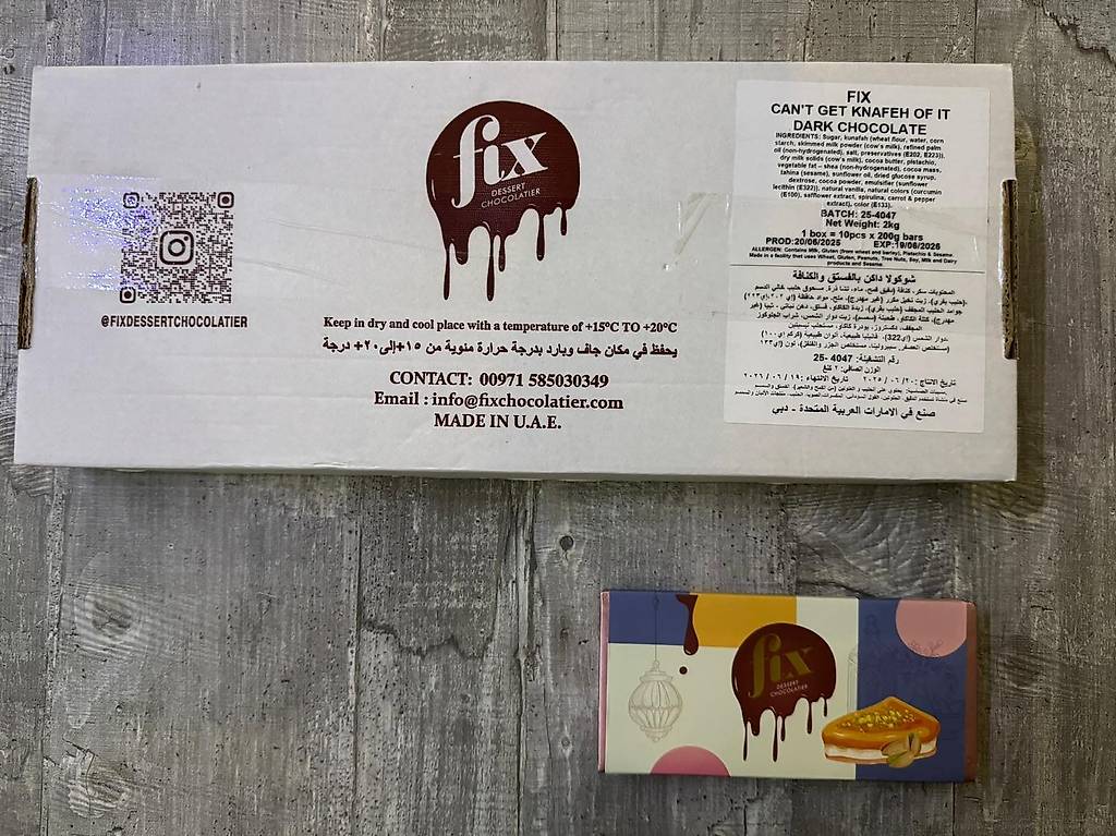 FIX Dubai Schokolade Milk Chocolate Pistachio & Kunafah im Kanton ...