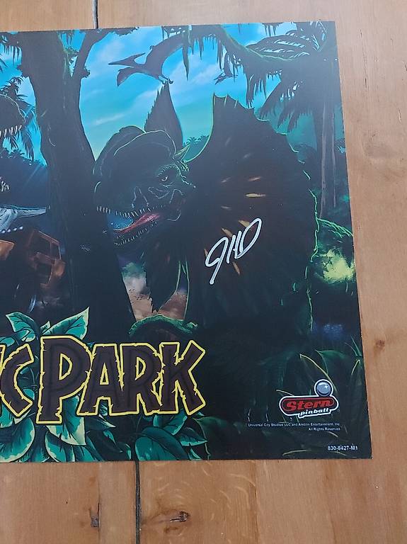 Flipper, flipperkasten Jurassic park translite signé Cantone Berna ...