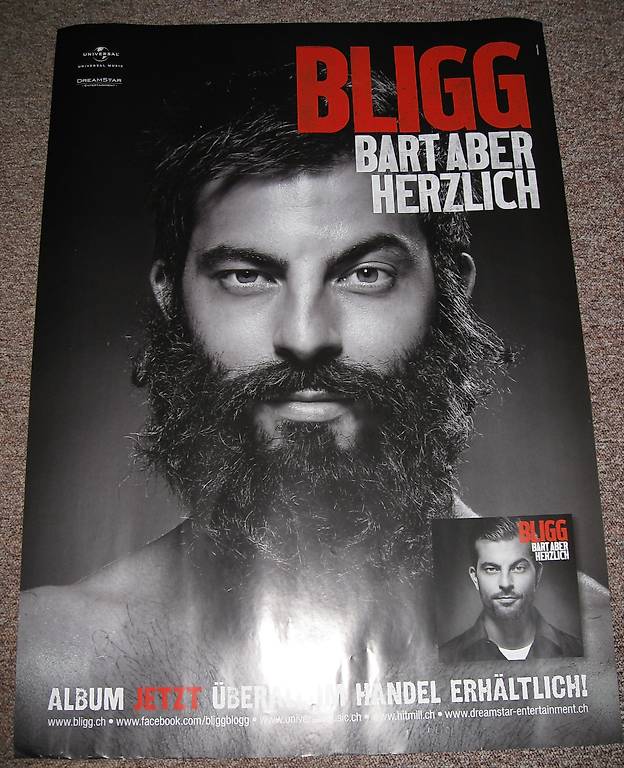 Signiertes Poster Bligg - Bart aber herzlich im Kanton Bern - tutti.ch