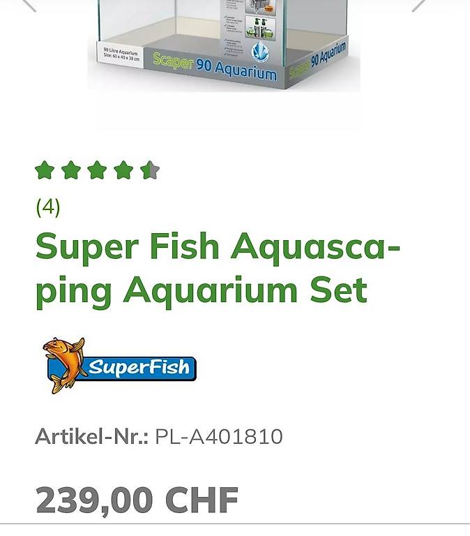 Weissglass aquarium superfish scaper 90 komplett set! im Kanton Basel ...