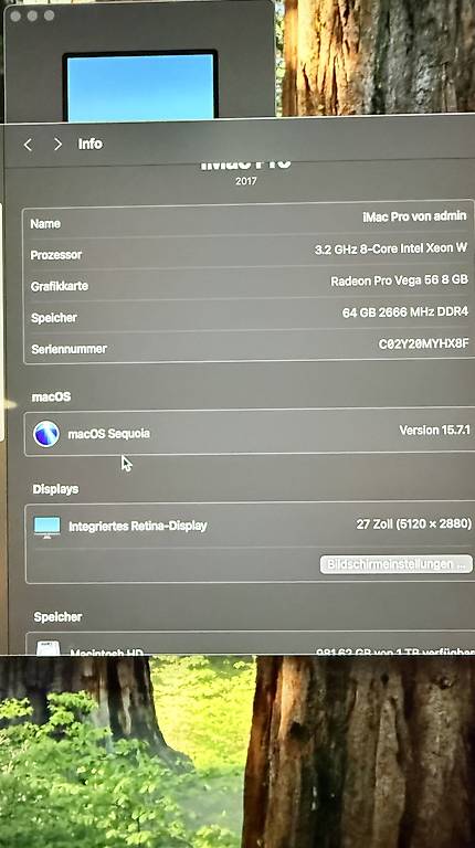 iMac Pro 2017 Xeon W 8-Core · 64 GB RAM · 1 TB SSD im Kanton Zürich ...