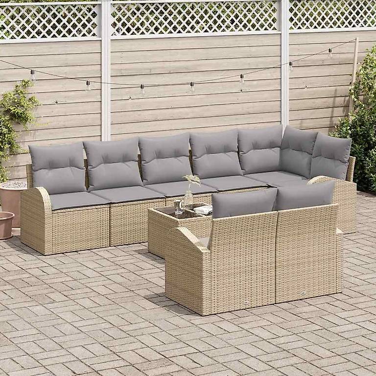 Neu!!! Gartensofa-set Beige und Grau 55 x 55 x 37 cm Poly-Ra im Kanton ...