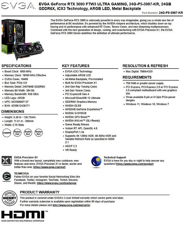 EVGA RTX 3090 FTW3 Ultra (24 GB) im Kanton Bern - tutti.ch