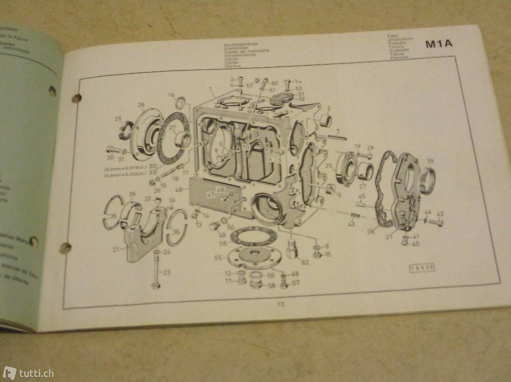 Ersatzteil-Liste DEUTZ F2L 912 Motor Traktor - RAR! im Kanton Aargau ...