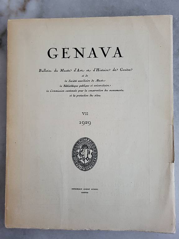 Genava, Bulletin du Musée d'Art et Histoire de Genève - tutti.ch